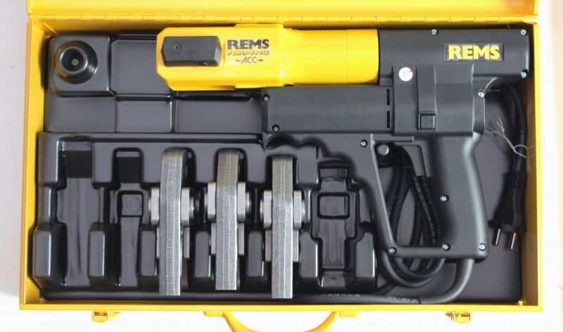 REMS Pressmaschine Power Press ACC N 577010 + 3 Pressbacken Presszangen M oder V