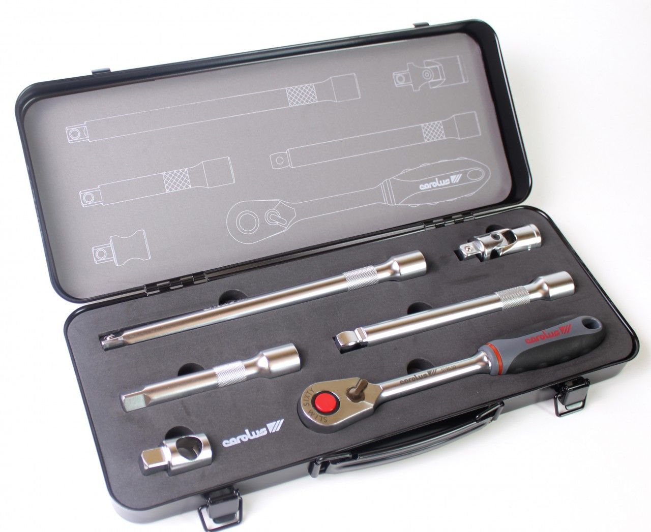 CAROLUS Made by GEDORE Steckschlüssel Satz 6 tlg 1/2" Nr 5500.000 ...